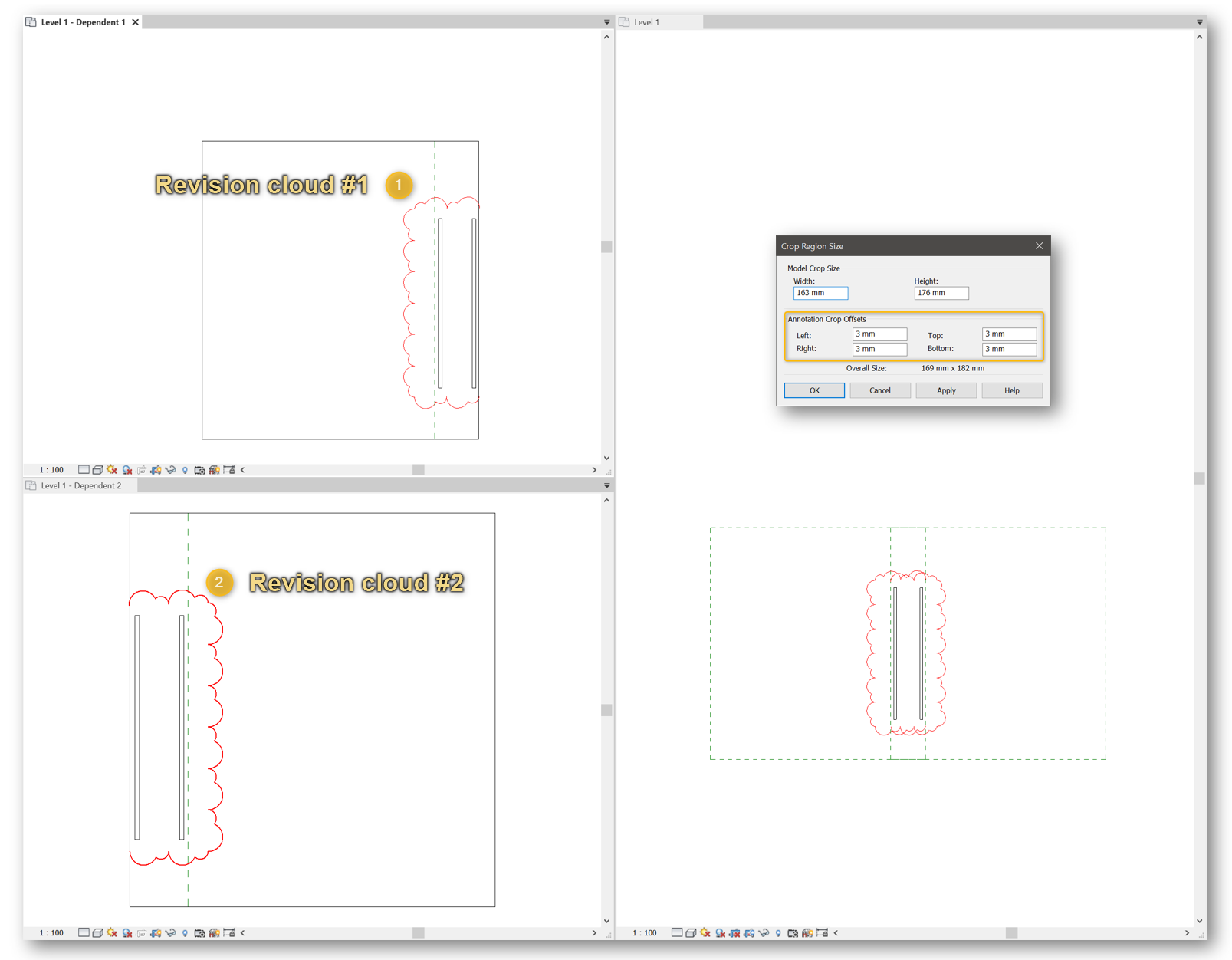 Is it possible to draw a revision cloud in a view that will appear in two different sheets in Revit
