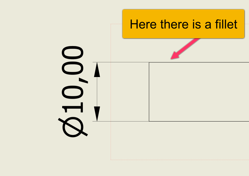 Dimension in drawings detects two fillet radiuses as diameter in Inventor