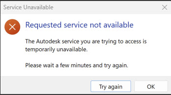 Request service not available when signing into AutoCAD/Revit 2018 & 2019 and unable to access ...