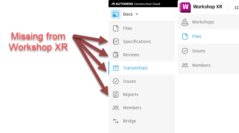 Autodesk Docs access not available with Workshop XR license