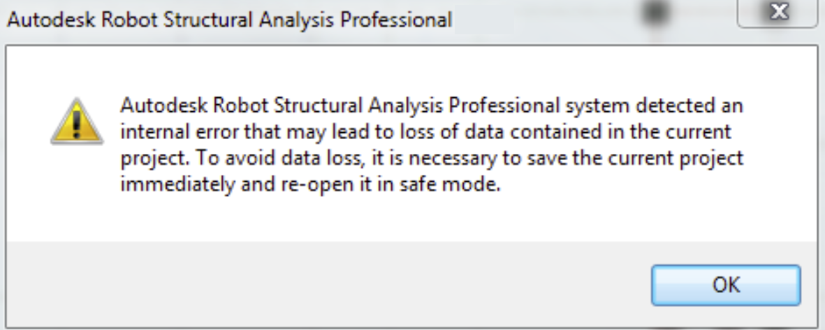"Autodesk Robot Structural Analysis Professional system detected an ...