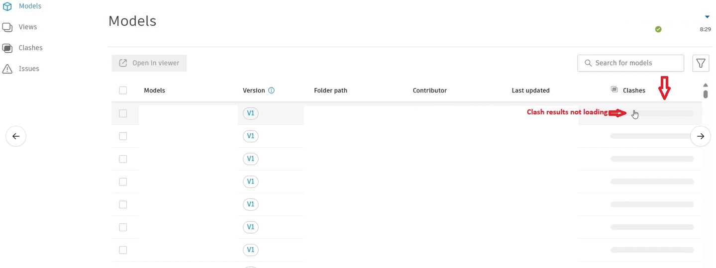 Clashes not loading for models in specific coordination spaces in BIM 360/ACC