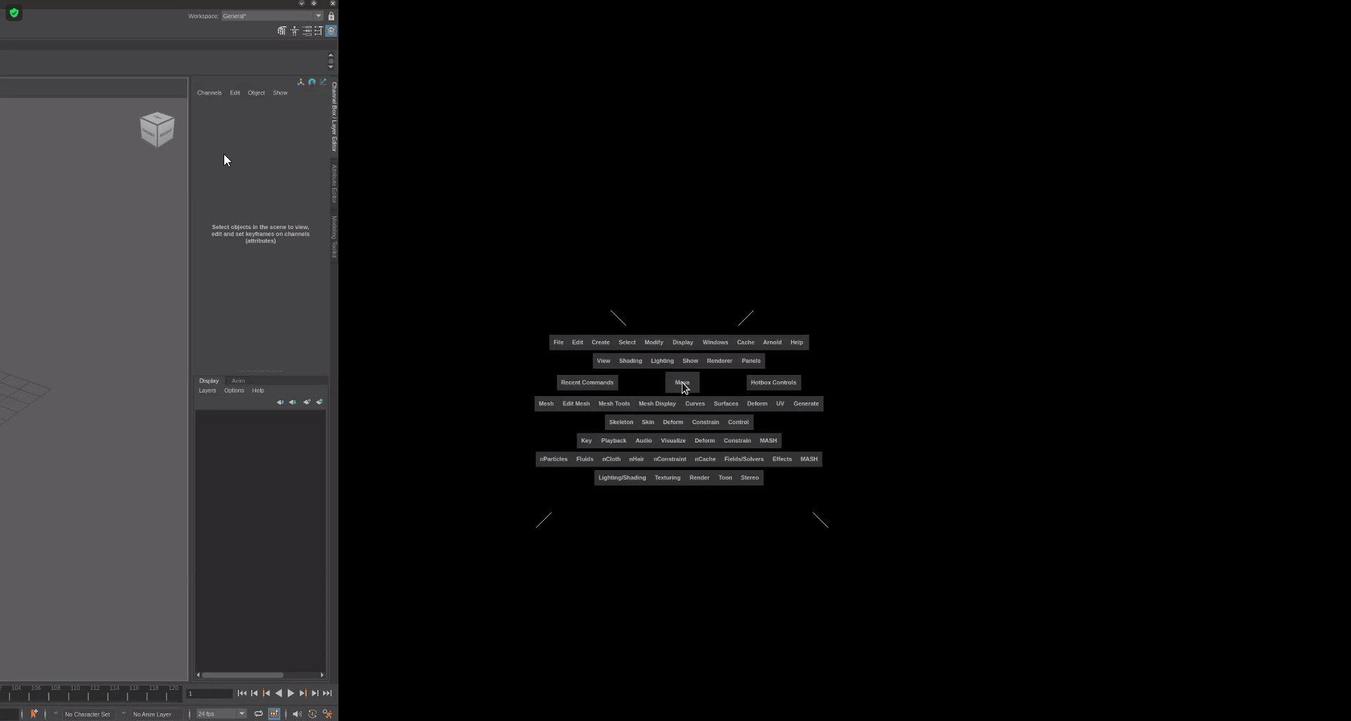 在 Linux 上的 Maya 2023 中，调整了对多个显示器使用热盒快捷方式时 Maya 窗口的大小