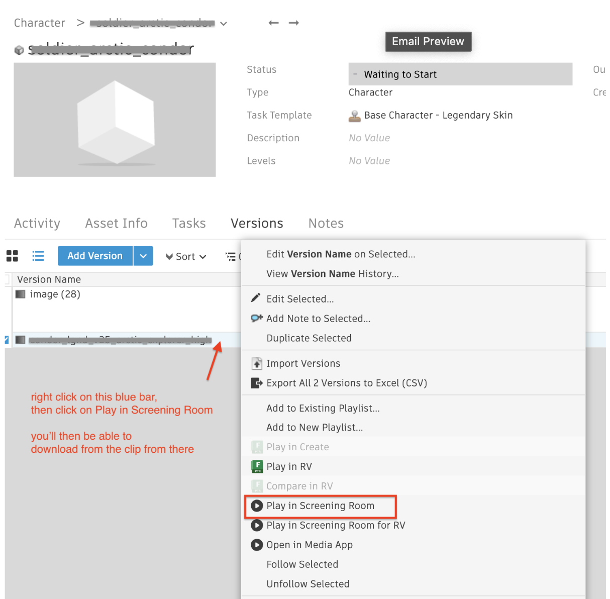 Unable to download versions from assets in Flow Production Tracking