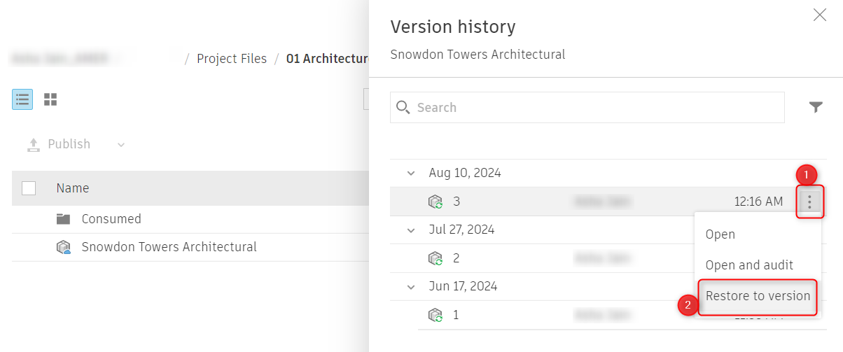 "Show History" & "Restore Backup" tab is greyed out in Revit