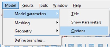 Where to find InfoSWMM simulation options in ICM SWMM