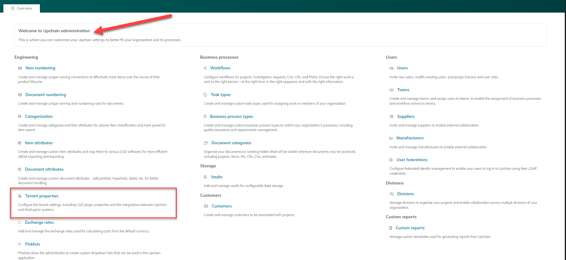 Upchain の custom.レポート.bom.item.limit の値を引き上げます