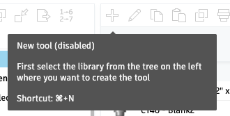 Unable to create a tool in Fusion Tool Library