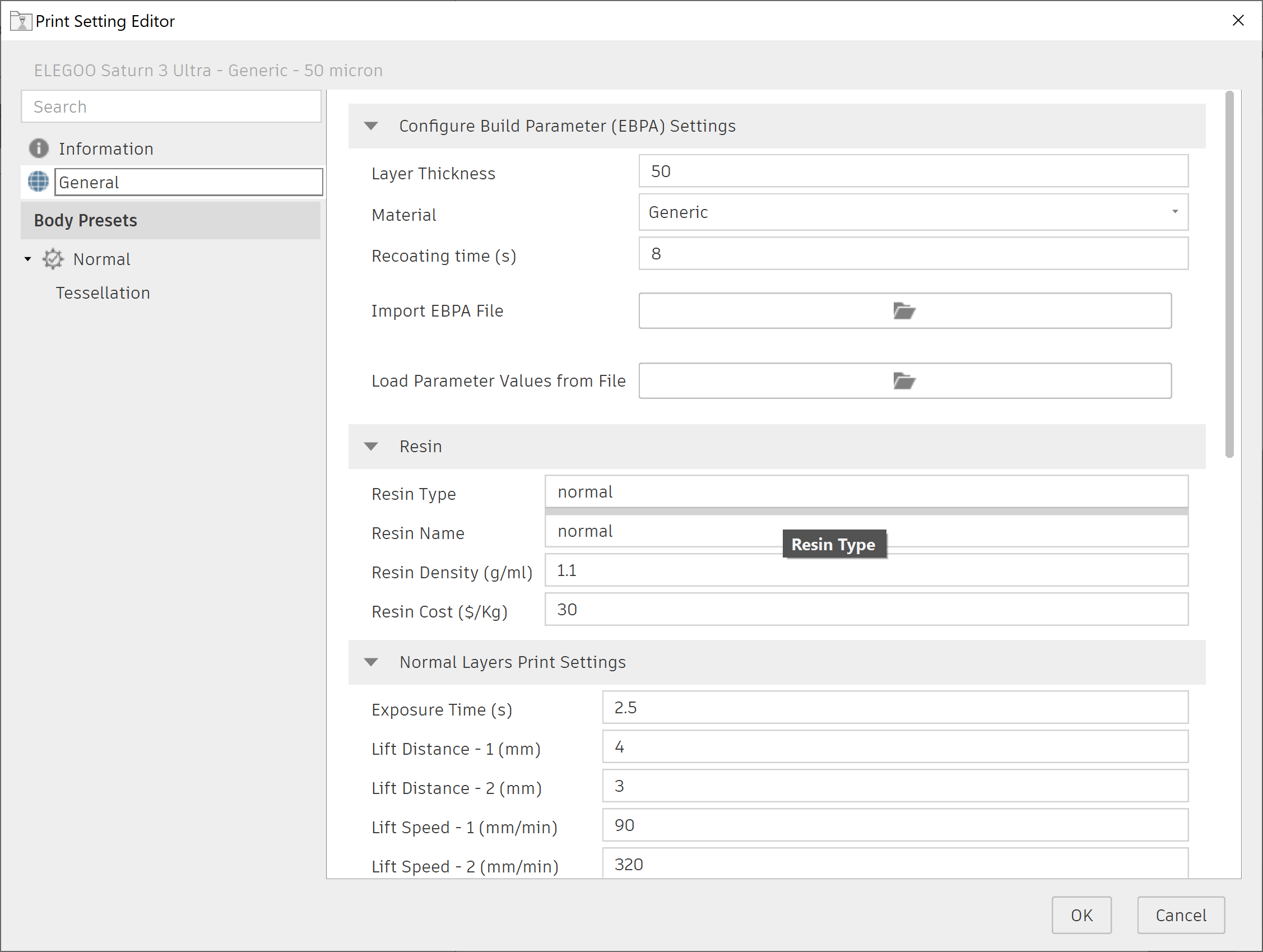 Print settings for ELEGOO Printers do not work in German in Fusion ...