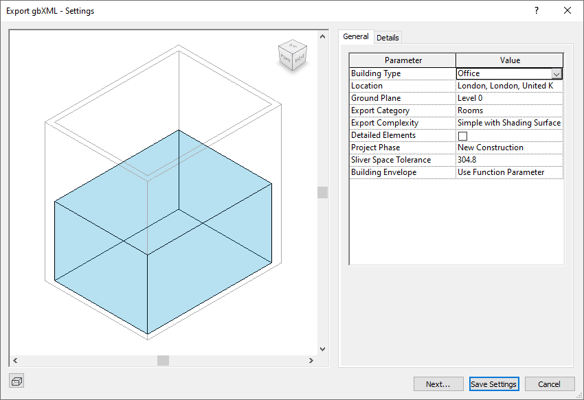 Revit 中不再存在 gbXML 导出预览界面
