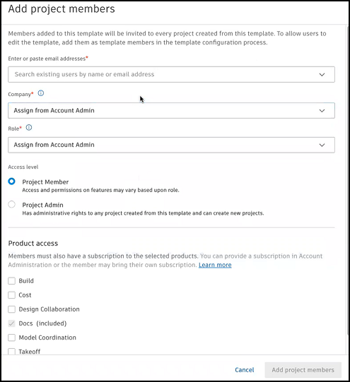 How to add new member to an ACC project?