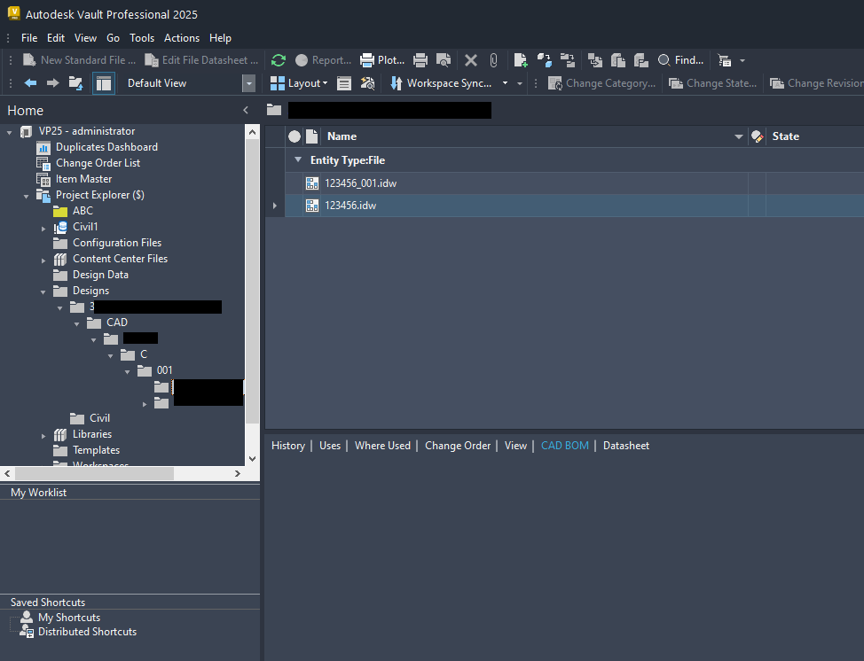 Vault Data Standard CAD BOM 表为空
