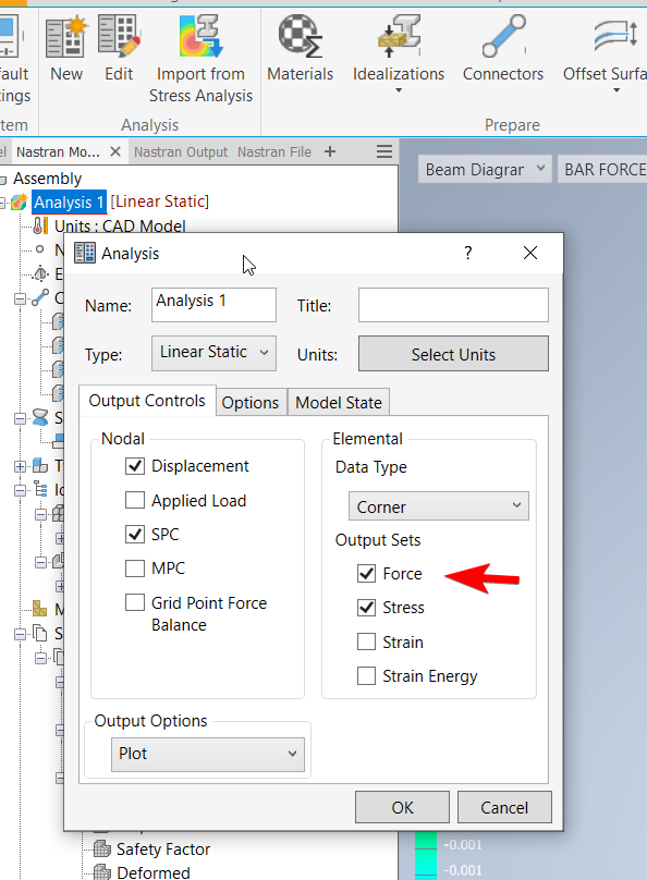 Inventor Nastran でモデル化された梁の応力を読み取る方法