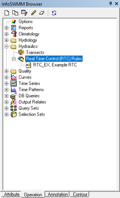 Where to find InfoSWMM RTC settings in ICM SWMM