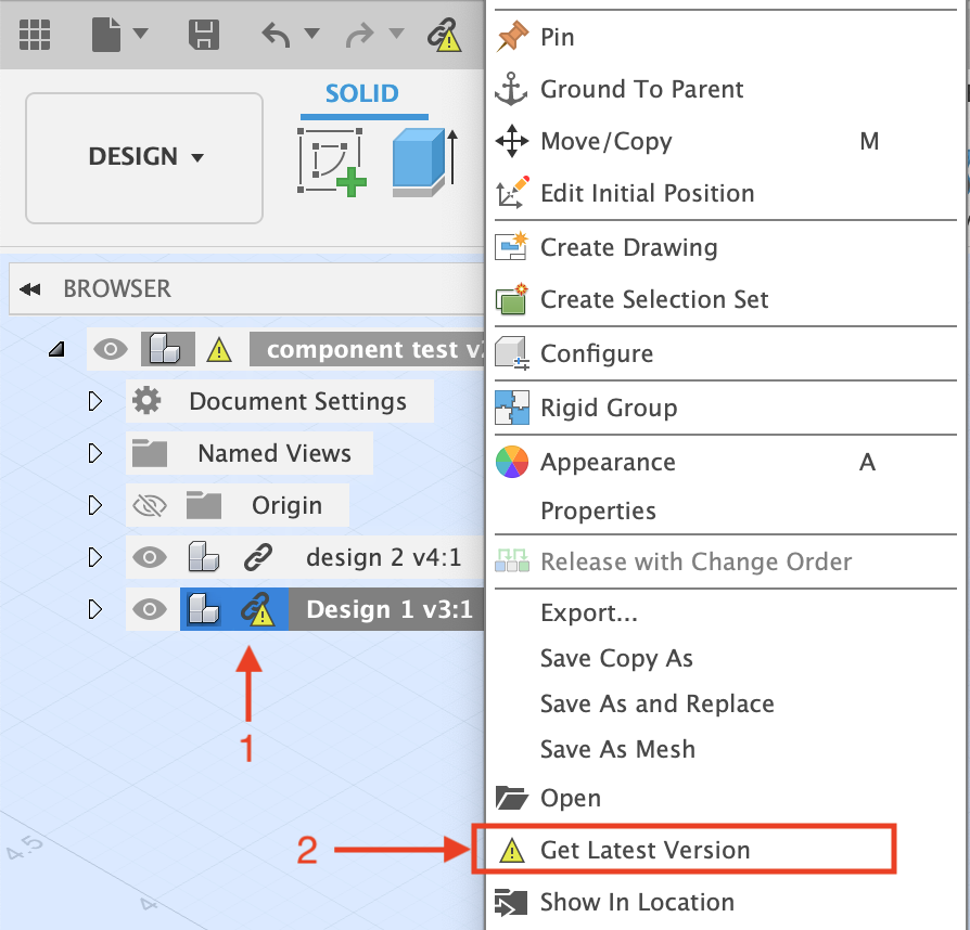 "Upload failed" when importing a Fusion design with configurations