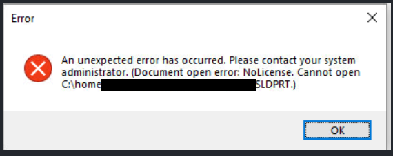 "Document open error:NoLicence" - when using EAP Upchain