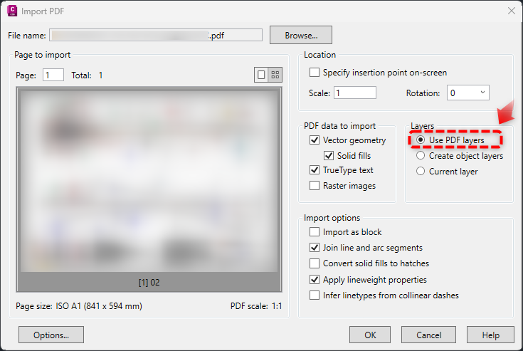 How to import data from PDF to DWG in Civil 3D