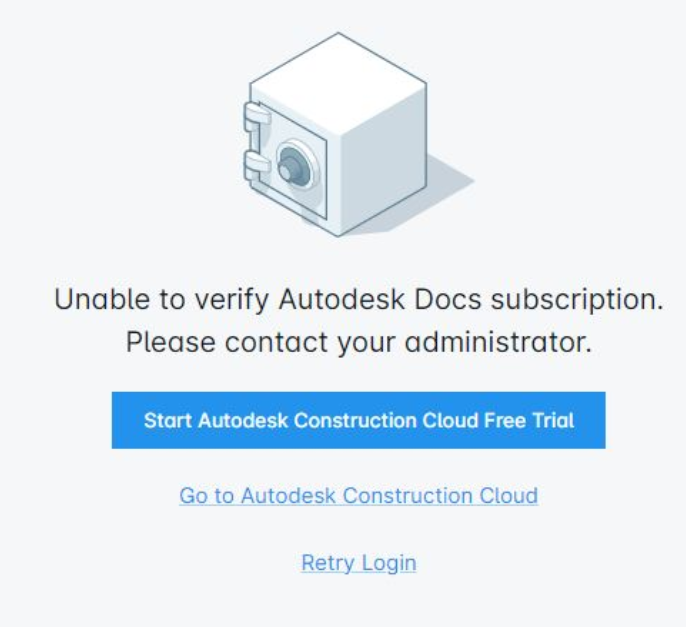 Revit で Content Catalog アドインを開くときに「Autodesk Docsサブスクリプションを確認できません」と表示される