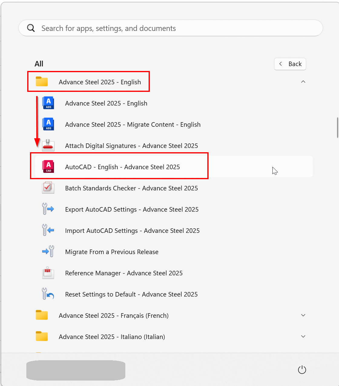 Starting pure AutoCAD after installing only Advance Steel product