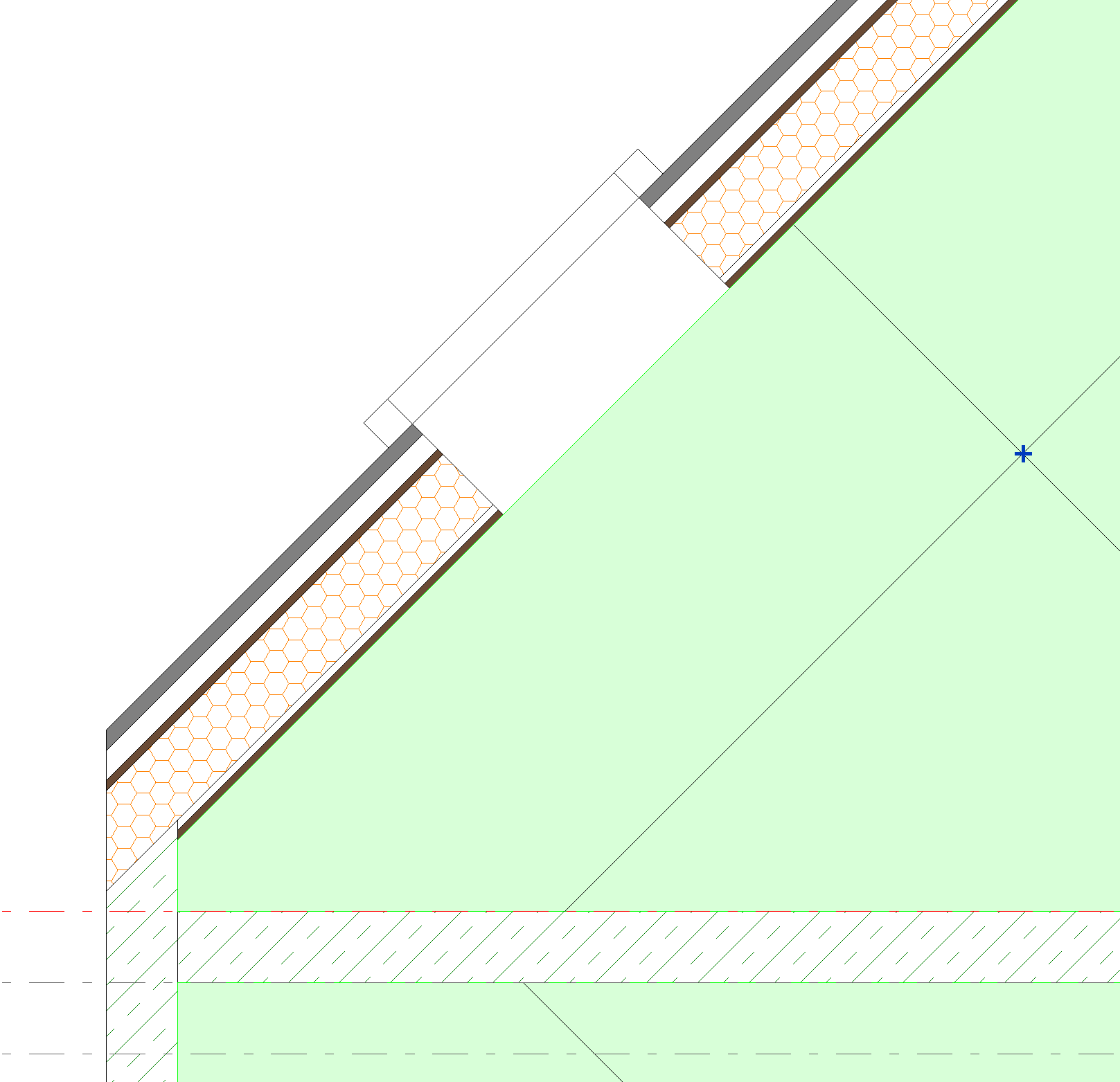 Space does not fill up the niche of the roof window in Revit