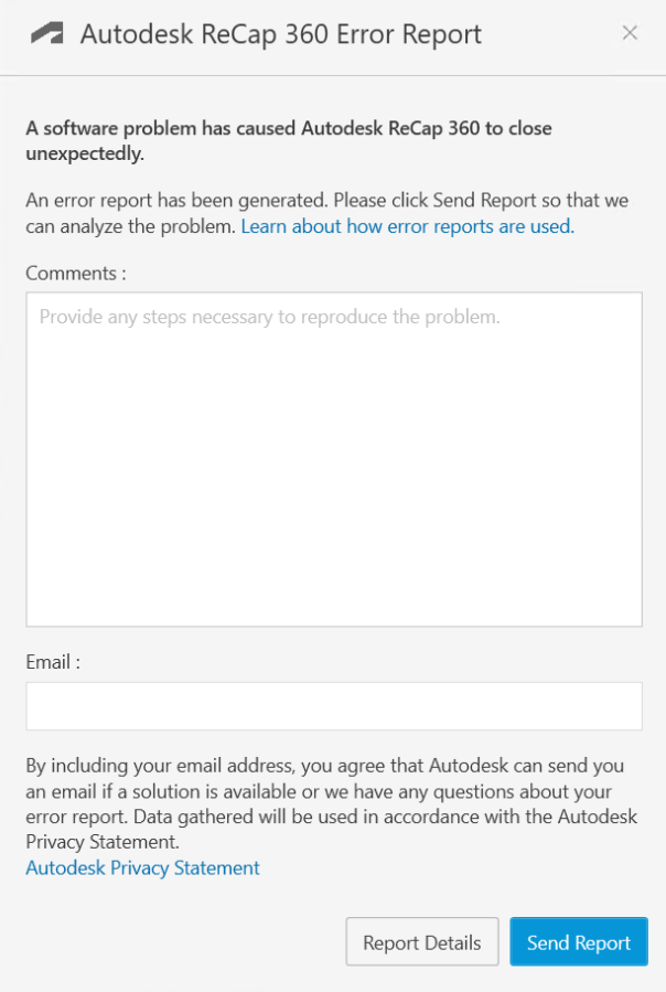 ReCap Pro and Recap Photo crash on launch with CER (Customer Error Report)