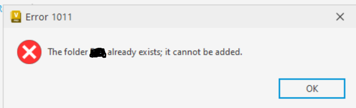 "The Folder already exist; it cannot be added" error occurs once you delete the existing file ...