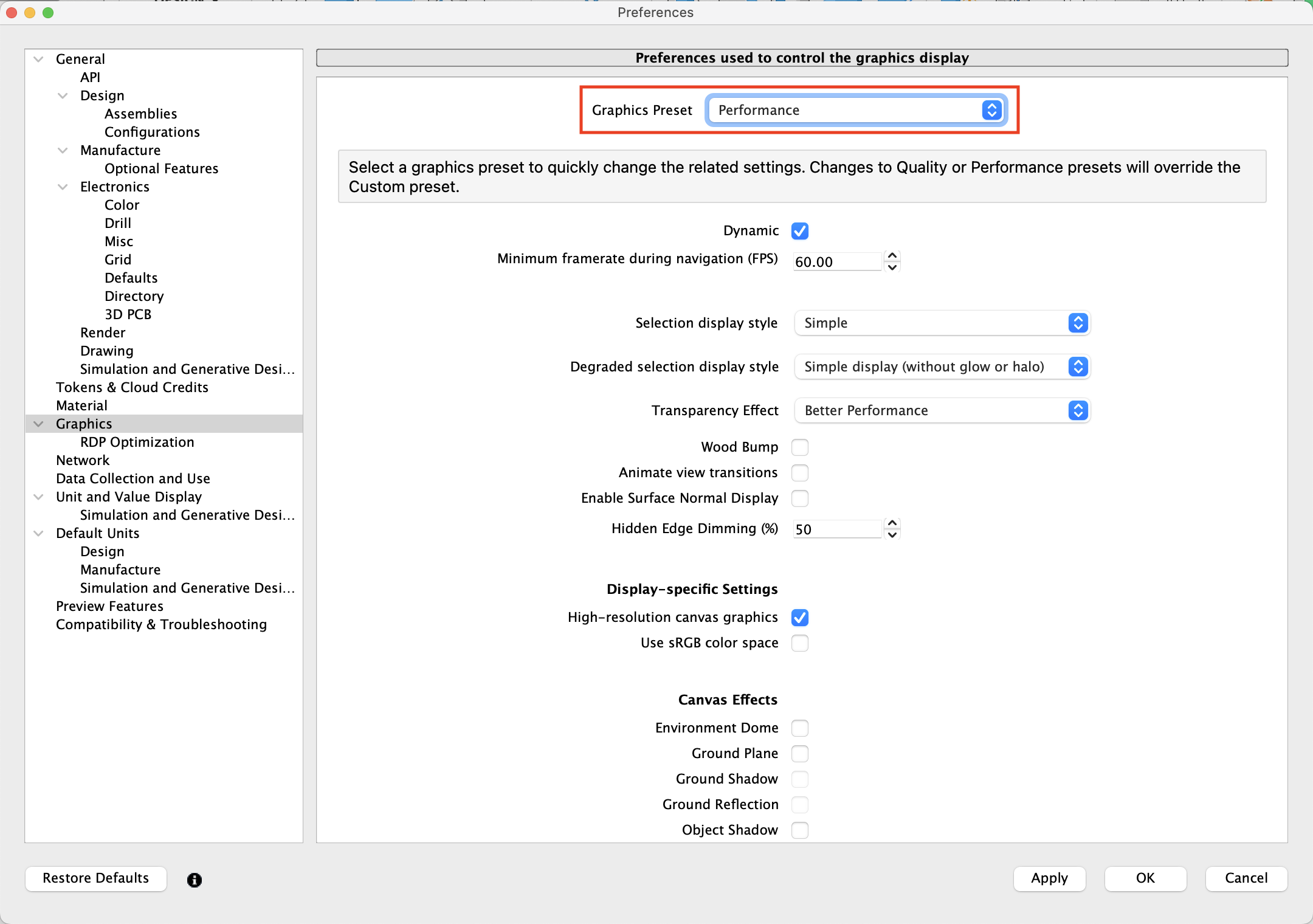 How to limit effects to optimize performance in Fusion