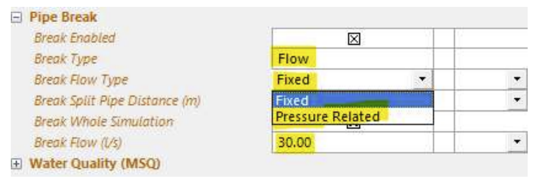 How pipe breaks work in InfoWorks WS Pro