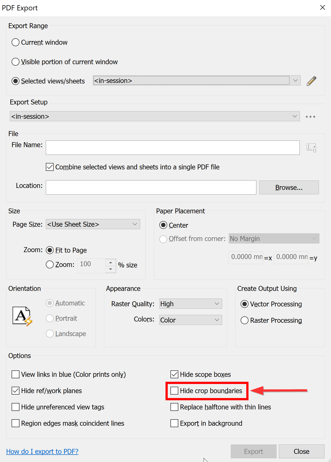 Cannot modify the Line Styles of a Crop Region in Revit