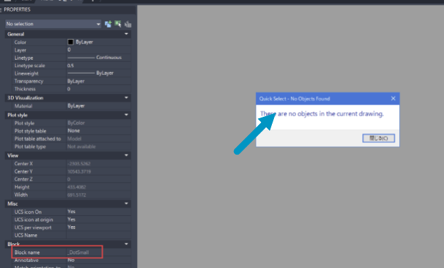 When changing the arrow type of dim to 'Dot small', it disappears in ...