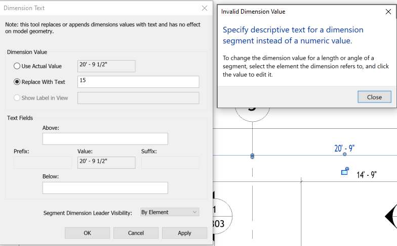 How to override a dimension value with a numeric value in Revit?