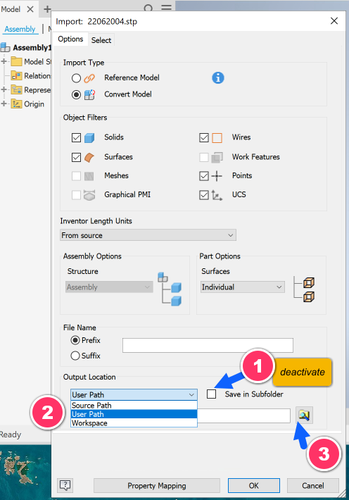 STEP or IGES import creates extra folder level in Inventor