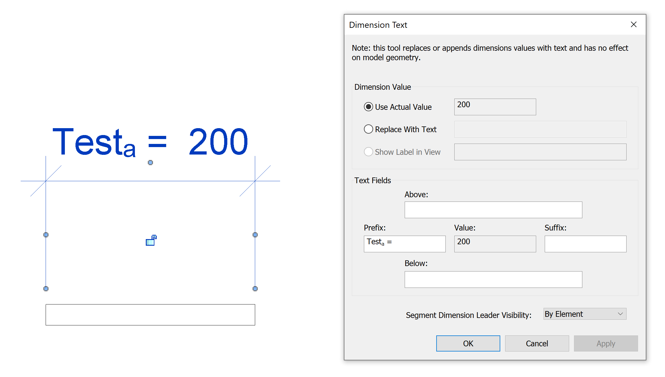 How to set text to subscript in Dimension prefix in Revit