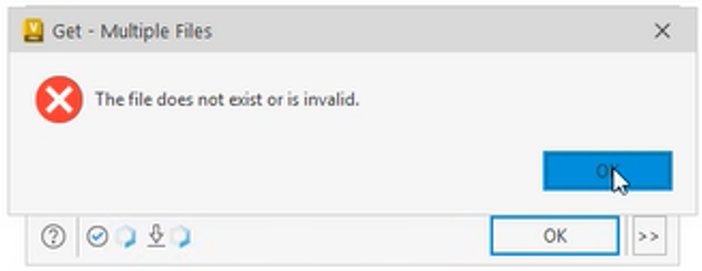 "The file does not exist or is invalid" error occurs while get folder from Vault