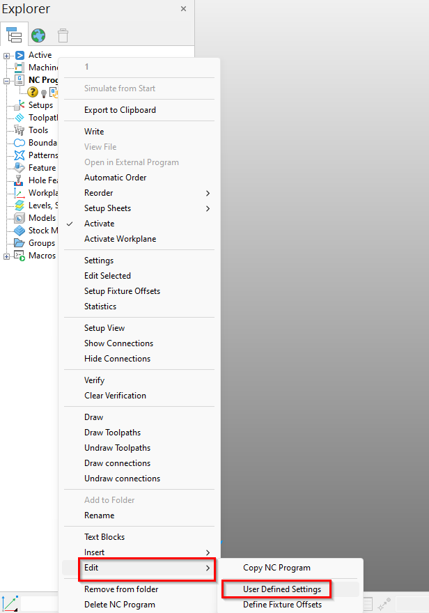 Can text blocks be added to the Setup sheet from the NC program in PowerMILL?