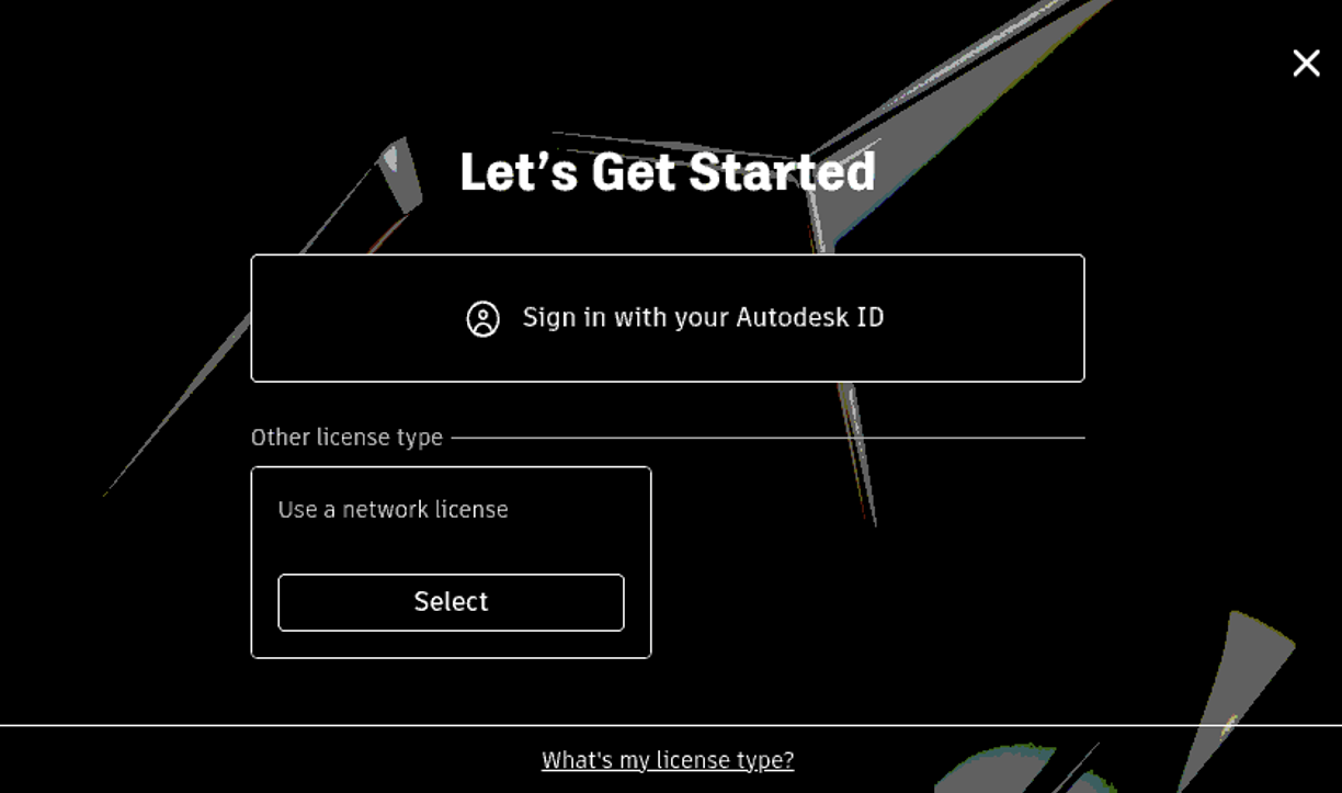 Let's Get Started dialog on Linux shows only Autodesk ID, or use a network license option