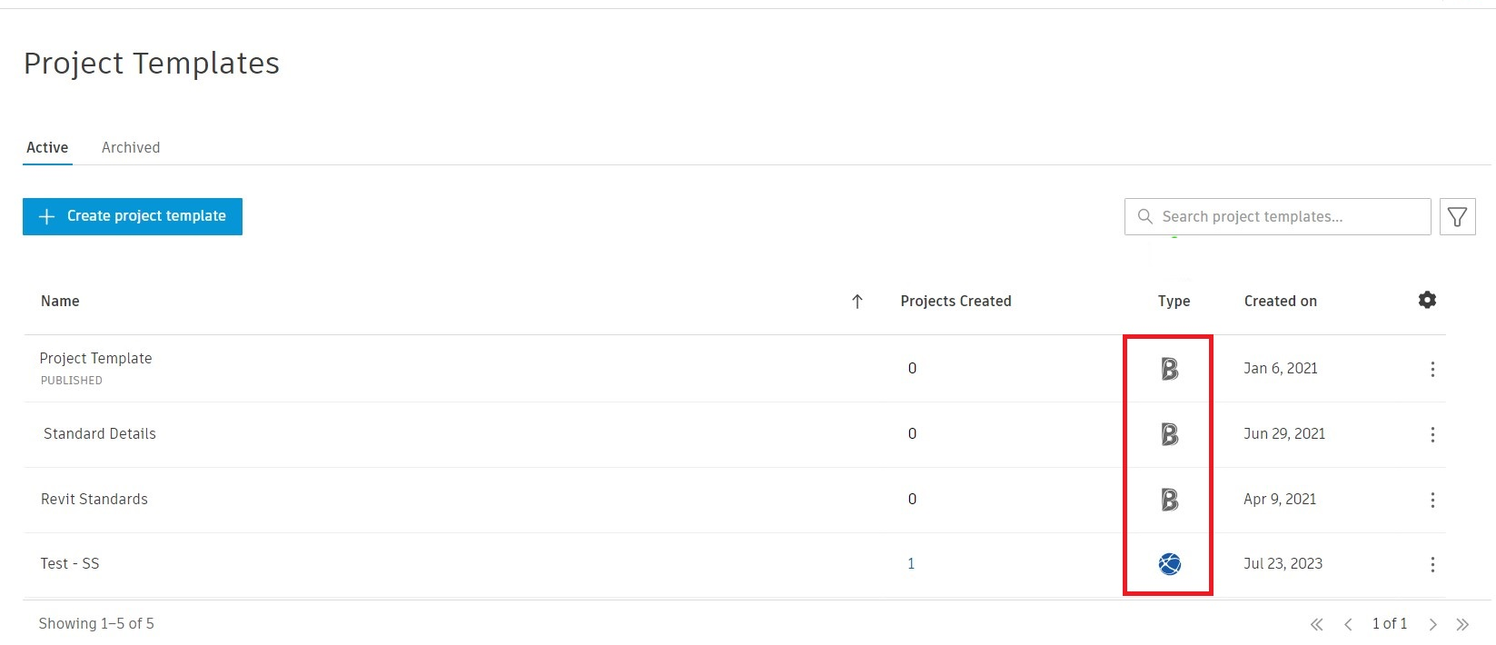 "Project could not be created" when trying to create a new project from a template in ACC