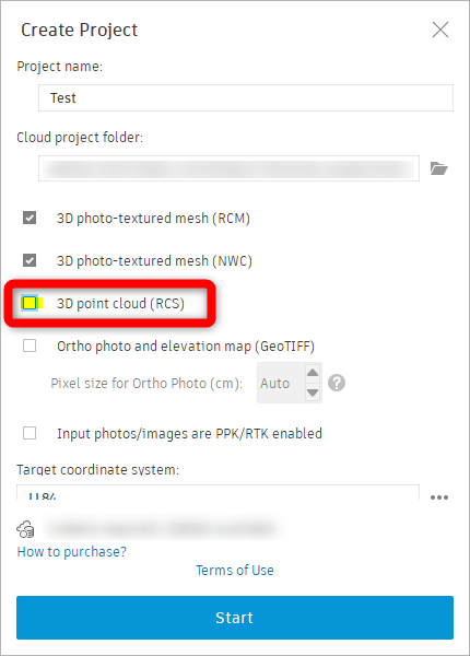 如何在 ReCap 中使用 RCS 文件创建项目照片到三维