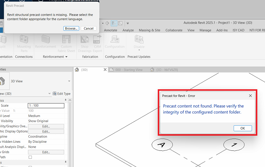 "Precast Content not found. Please verify the integrity of the configured content folder." error ...