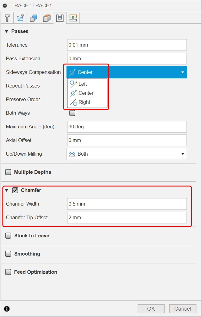 Unable to change direction from Climb to Conventional and conversely with 2D Chamfer toolpath in ...