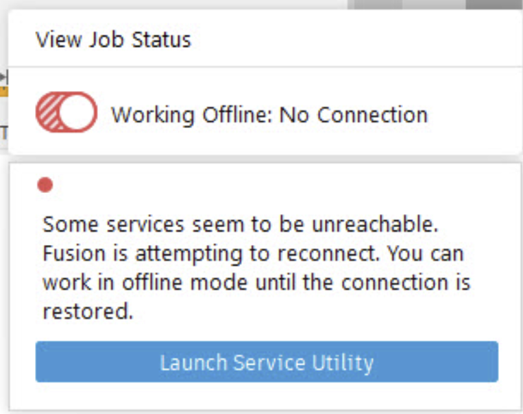 Fusion is stuck in offline or maintenance mode