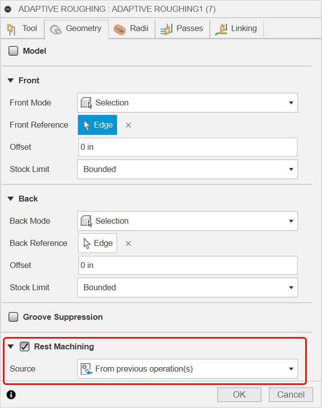Rest machining does not work for roughing turning toolpath in Fusion Turning