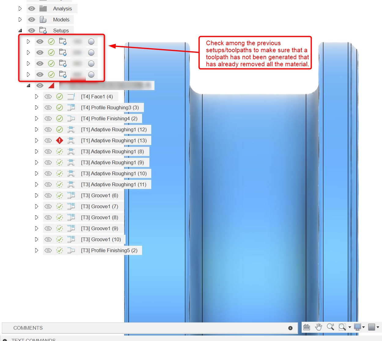 Rest machining does not work for roughing turning toolpath in Fusion Turning