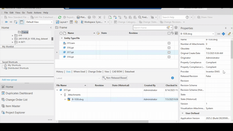 The property panel freezes when selecting a file attachment under the ...
