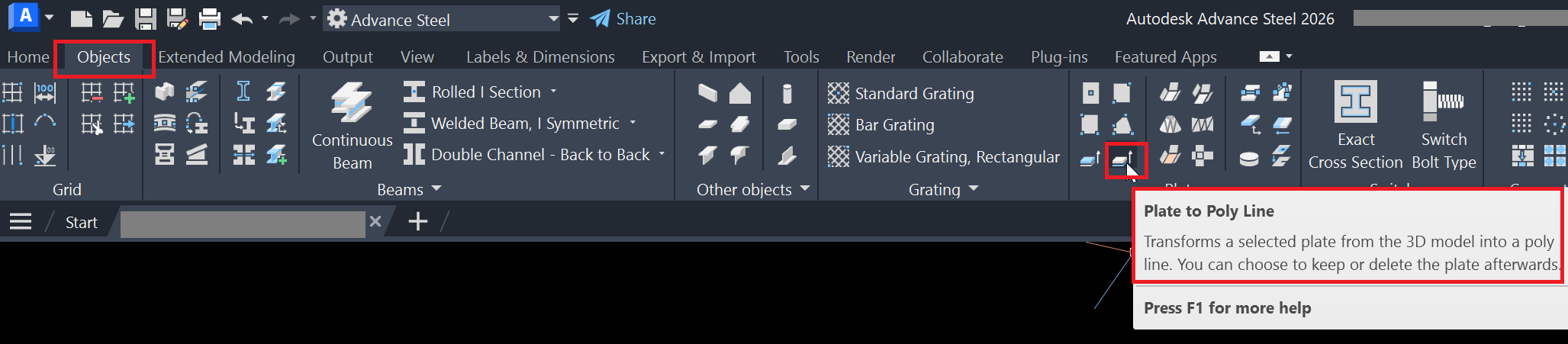 Mirrored plate gets different name and numbering mark in Advance Steel