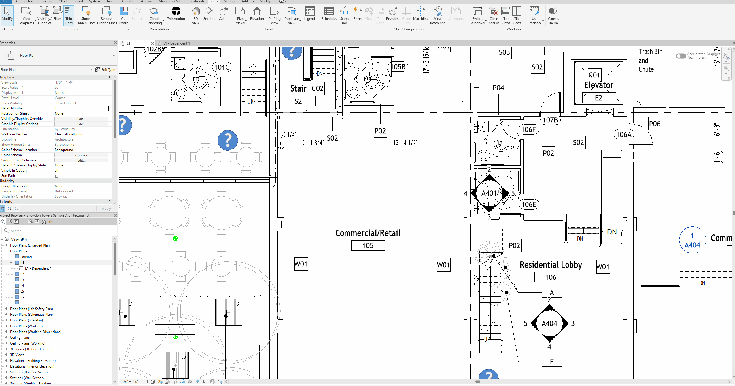 Incomplete list of view options when changing a View reference in Revit