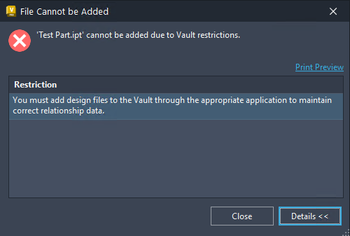 "You must add design files...maintain correct relationship data." when ...