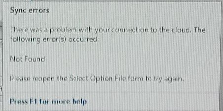 "Sync errors: There was a problem with your connection to the cloud..." when selecting a Post ...
