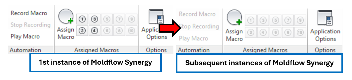 When opening multiple instances of Moldflow Synergy, the assigned macro ...