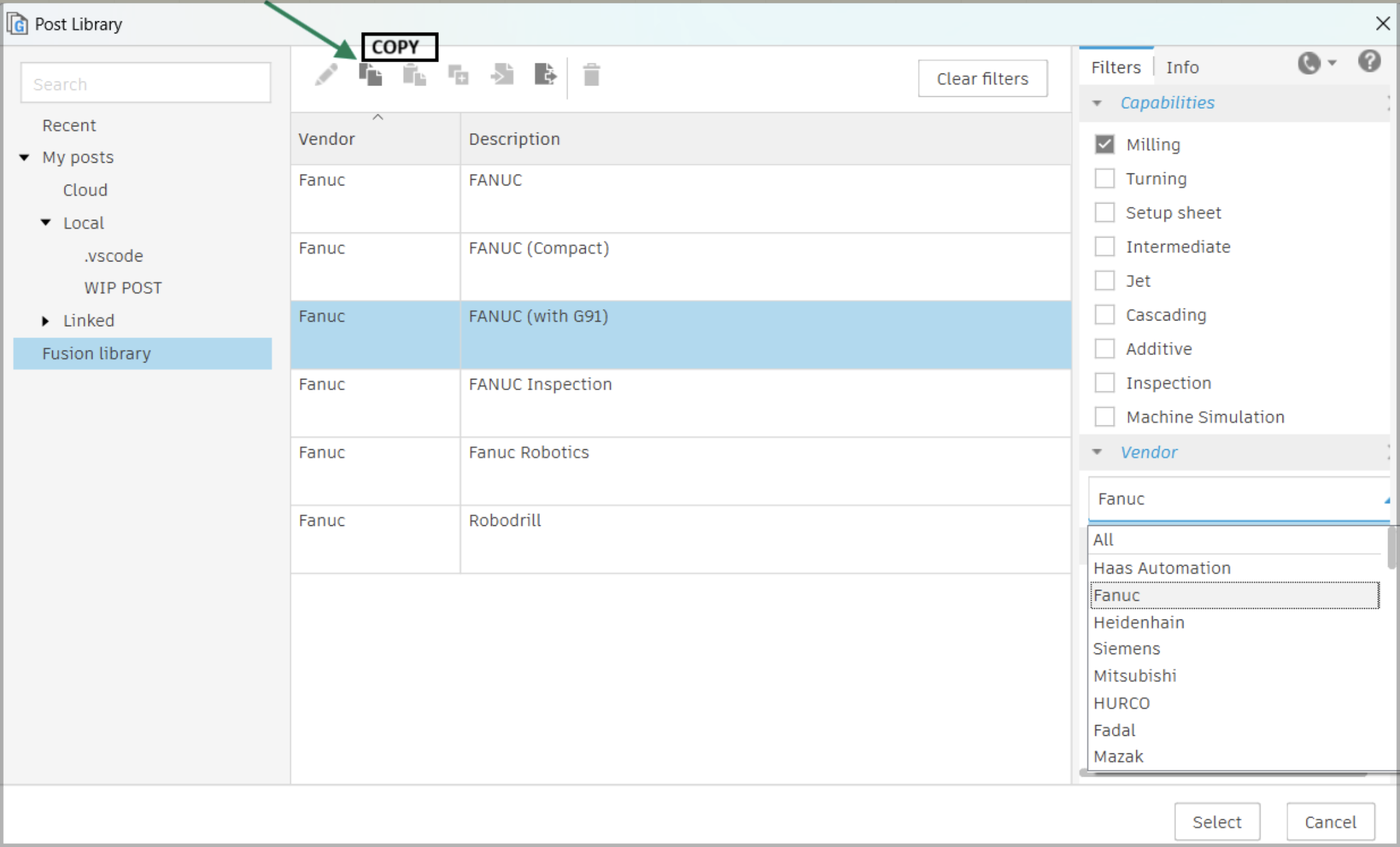 How to find or edit Post Processors for Fusion, Inventor CAM, and HSMWorks